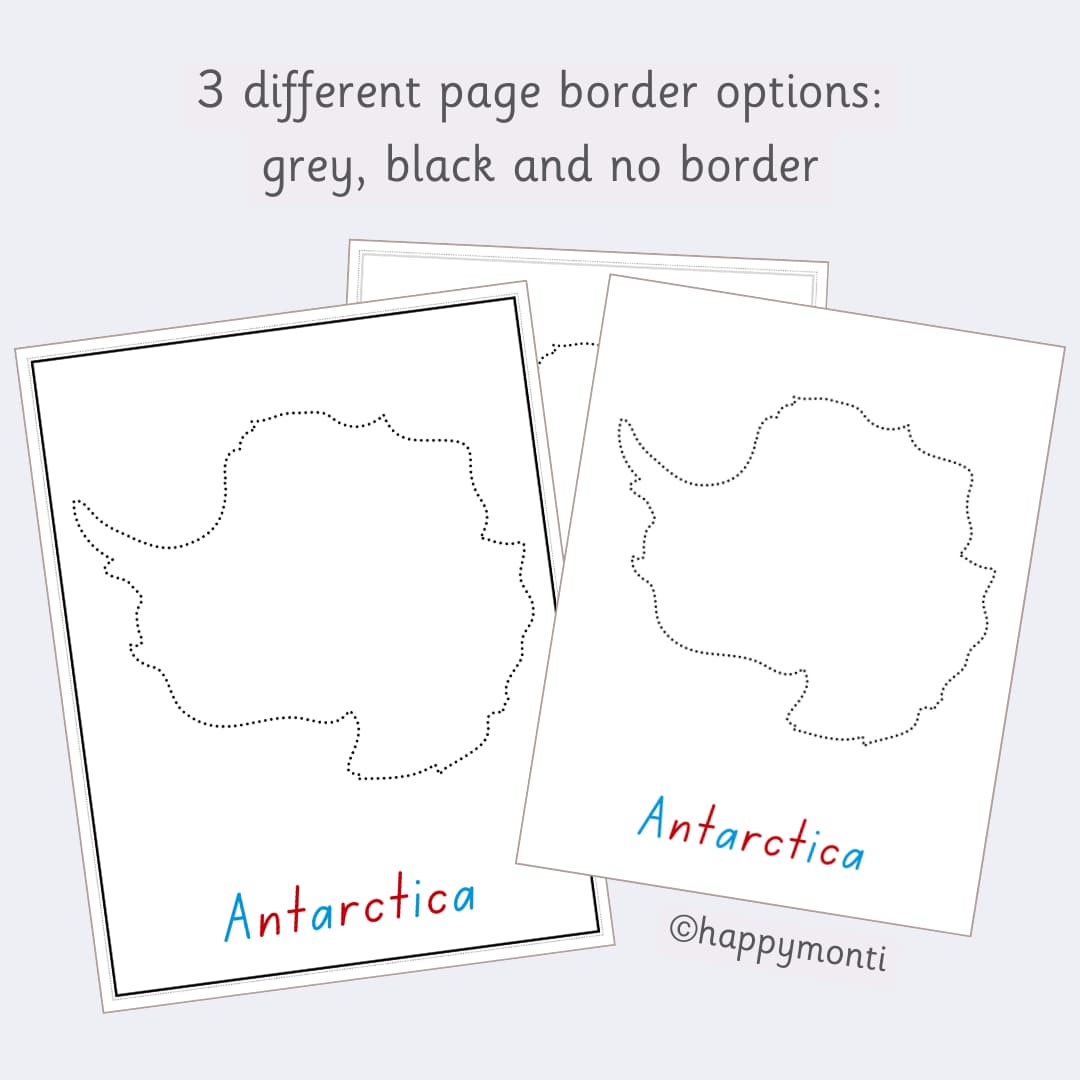 Antarctica Continent Tracing Pages | Happy Monti