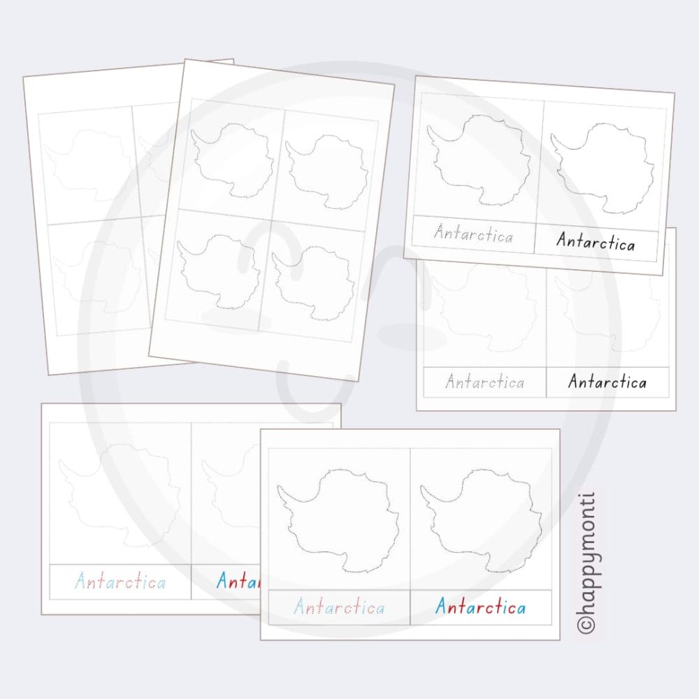 Antarctica Continent Tracing Pages | Happy Monti