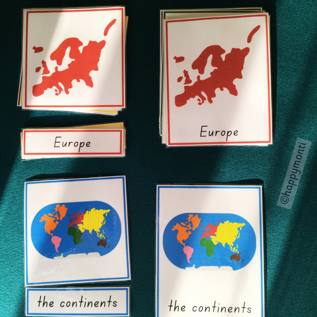 Continents of the World (3-Part Cards) | Happy Monti