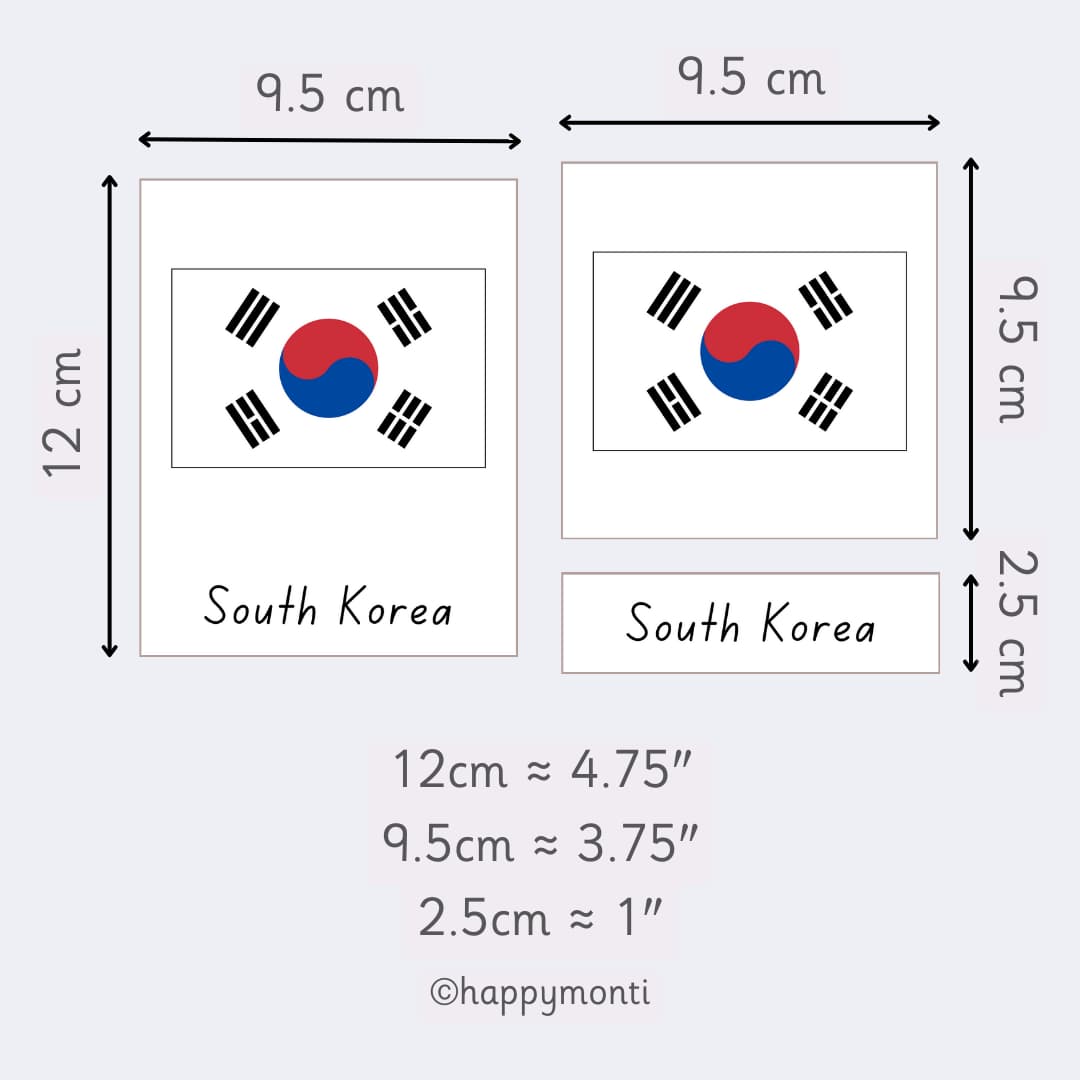Country Flags of Asia (3-Part Cards) | Happy Monti