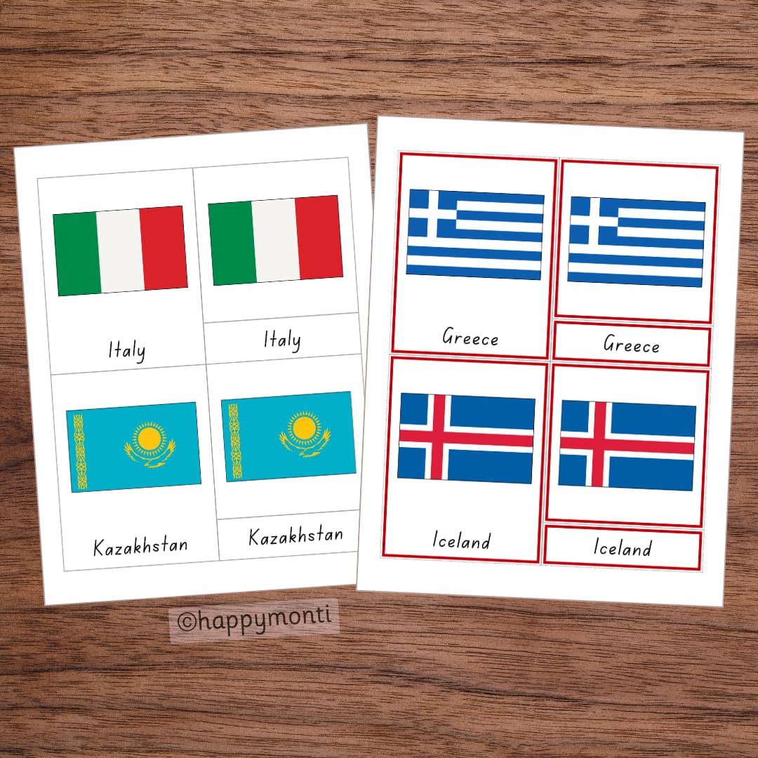 Country Flags of Europe (3-Part Cards) | Happy Monti