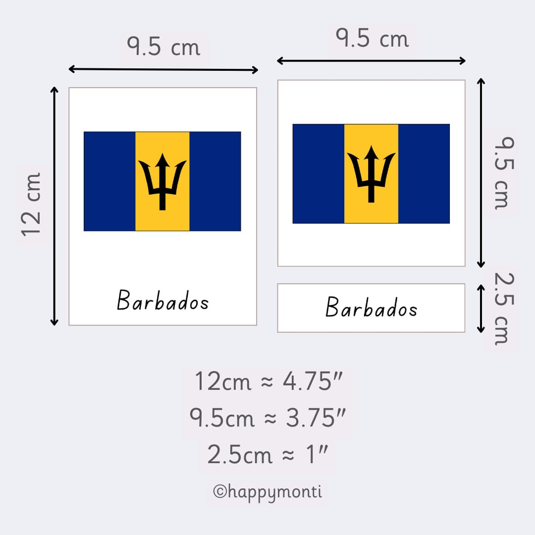 Country Flags of North America (3-Part Cards) | Happy Monti