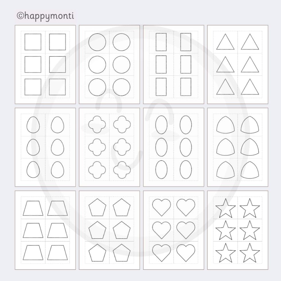 Metal Inset Shape Pin Punching Pages | Happy Monti