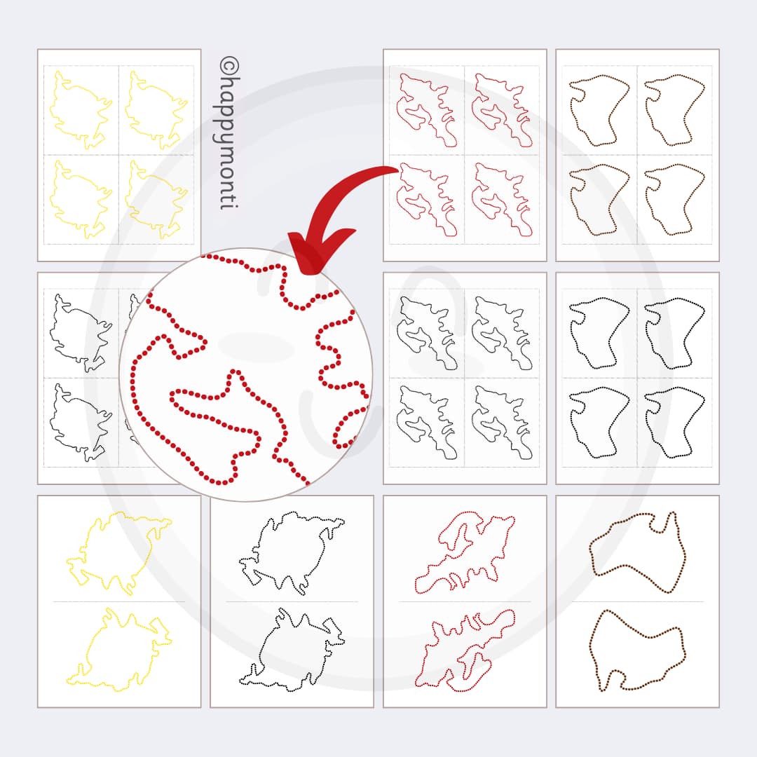 Continent Pin Punching Pages | Happy Monti