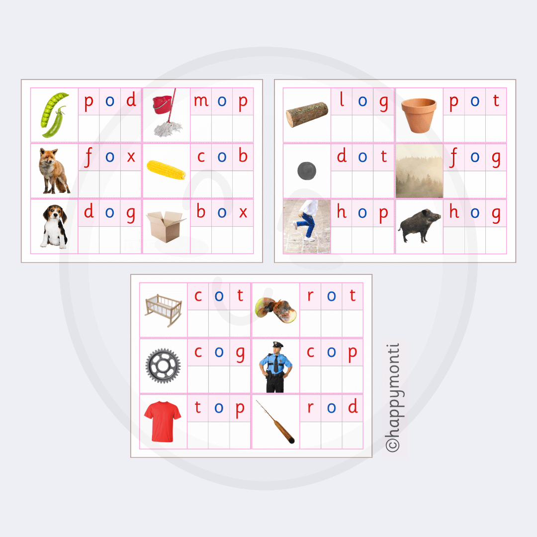 Boxed Word Cards (Pink Series) | Happy Monti