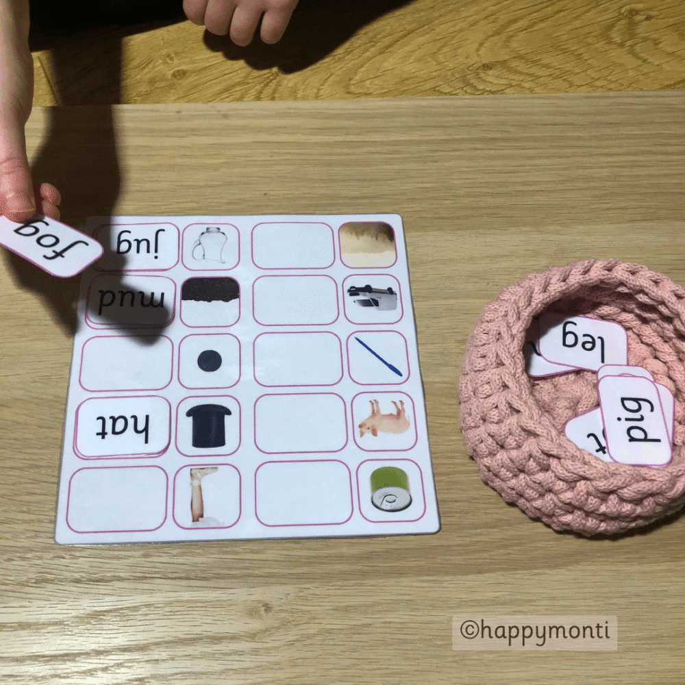 Mixed Vowel Matching Mats (Pink Series) | Happy Monti