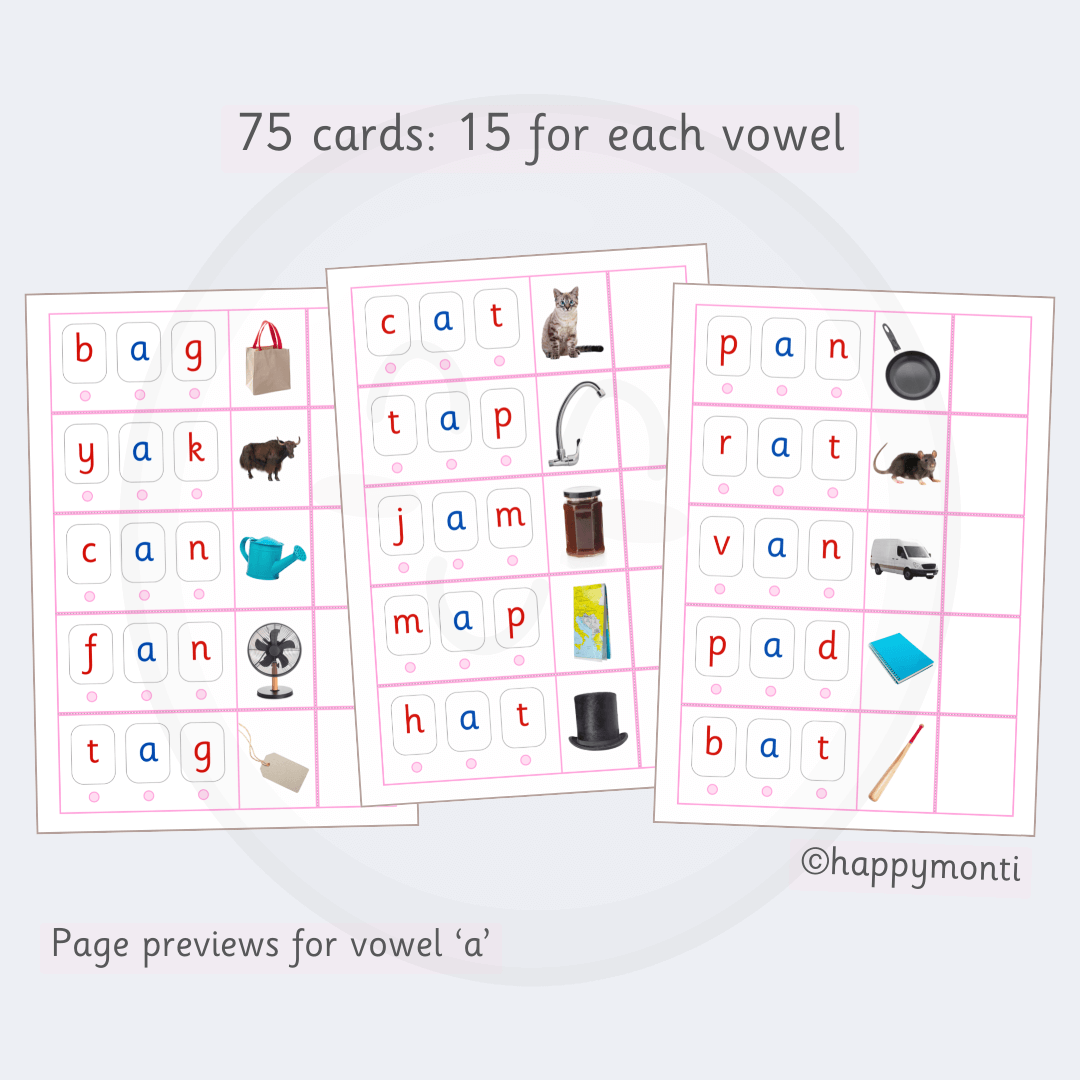 Read and Reveal Cards (Pink Series) | Happy Monti